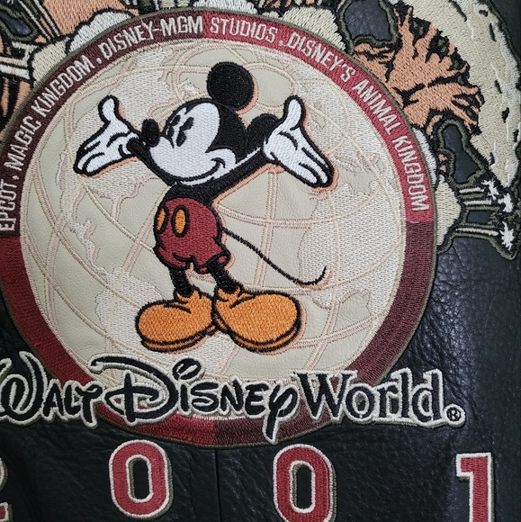 Disney | Jackets & Coats | Vintage Walt Disney World Leather Varsity ...
